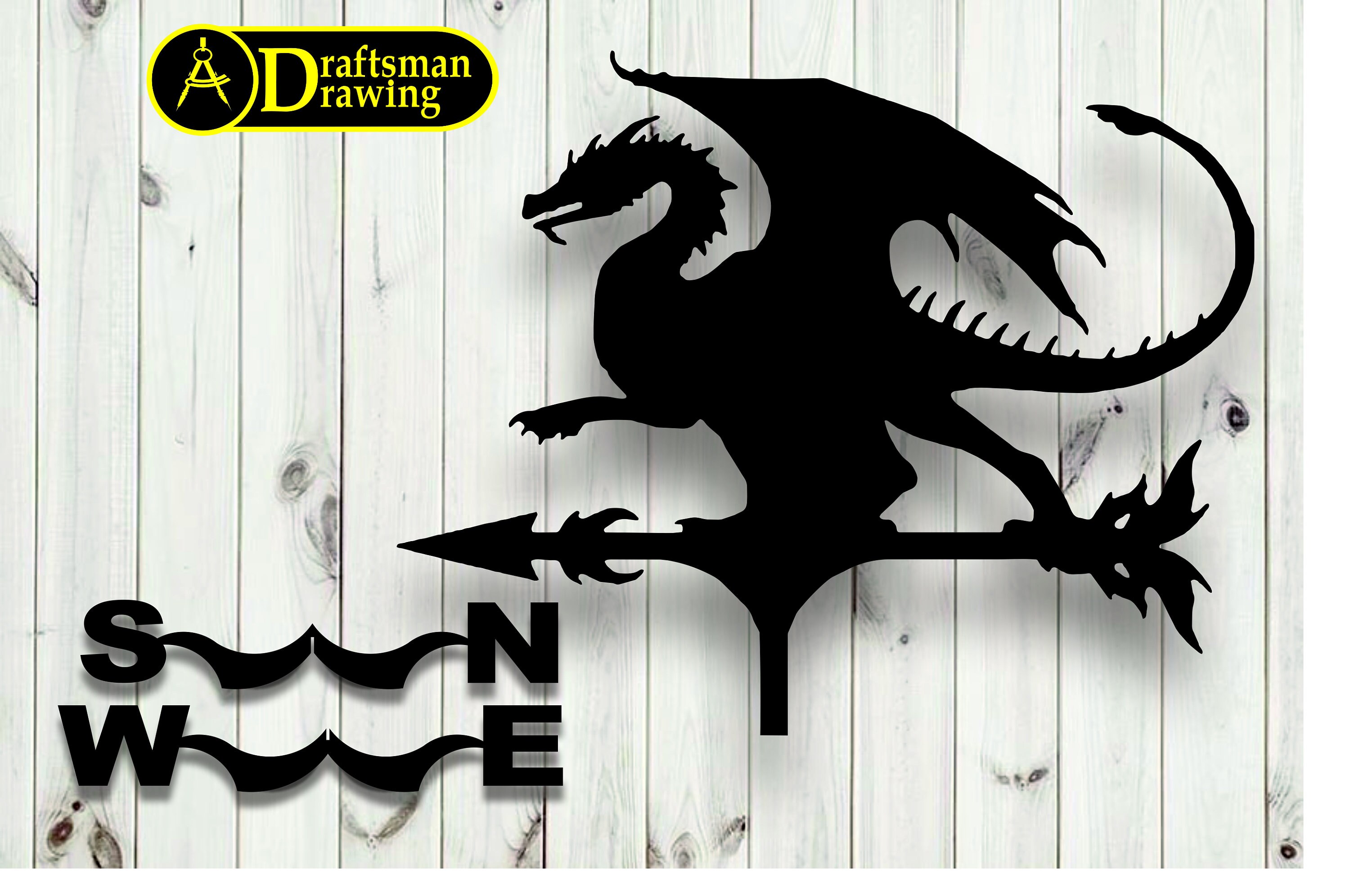 Dragon Weathervane Vector Drawing File for Laser Plasma - Etsy