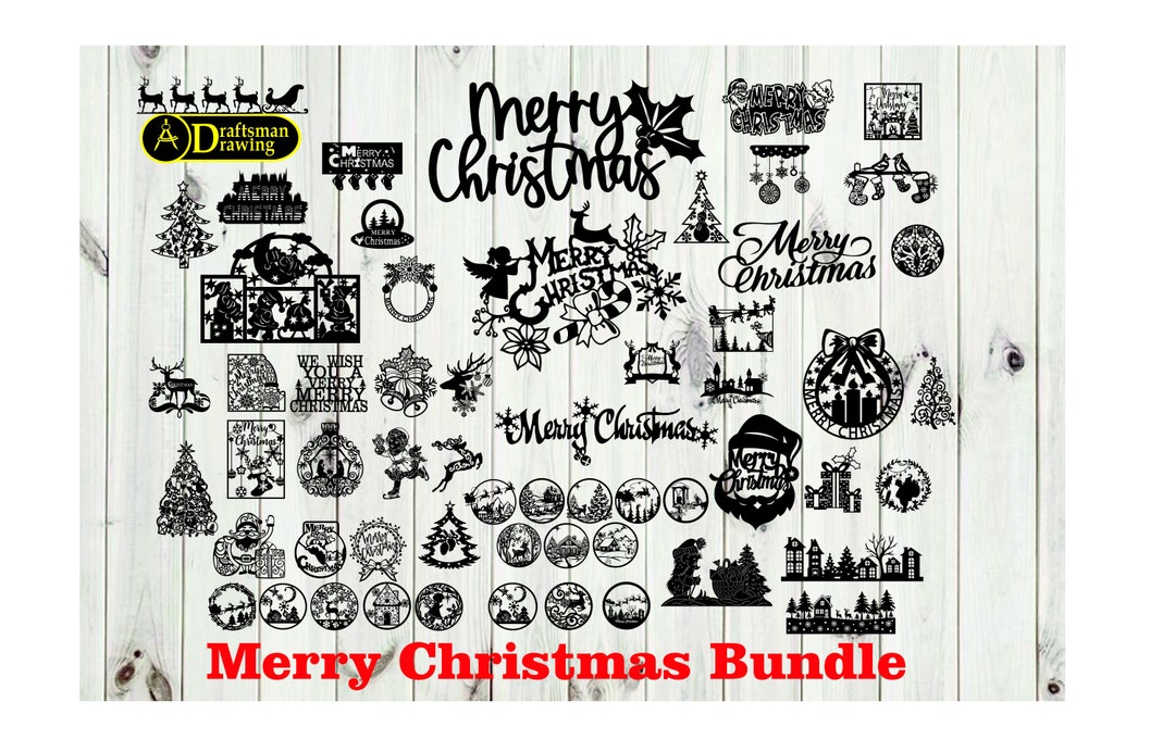 Merry Christmes Bundle, Drawing File for CNC Laser , Plasma , Router ...