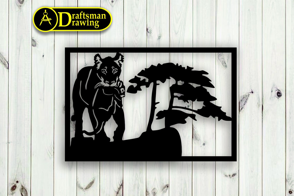 Lion Wall Art Decor Vector Drawing File for Laser Cutting , Plasma ...
