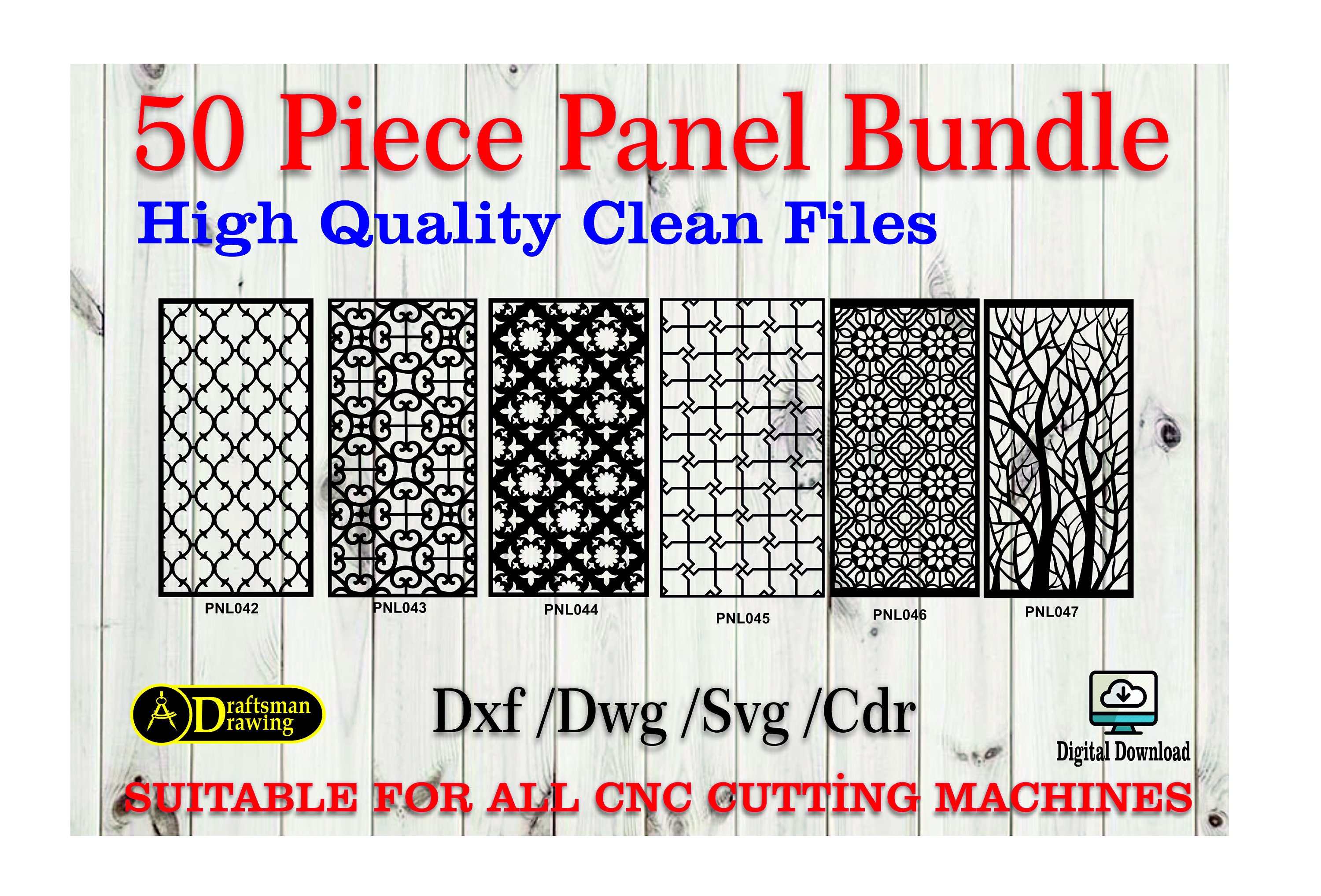 Pattern Panel Collection 1 Drawing File for CNC Laser - Etsy
