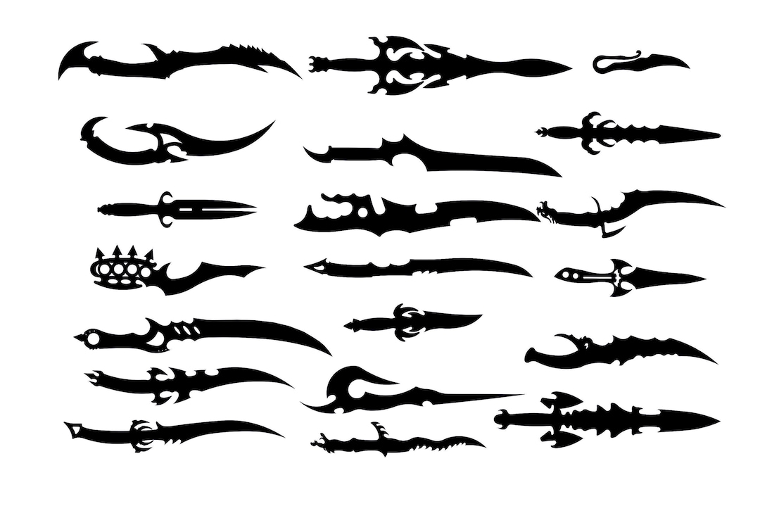 20 in 1 File.blade Fantasy Dagger Blanks Drawing File for Laser Cutting ...