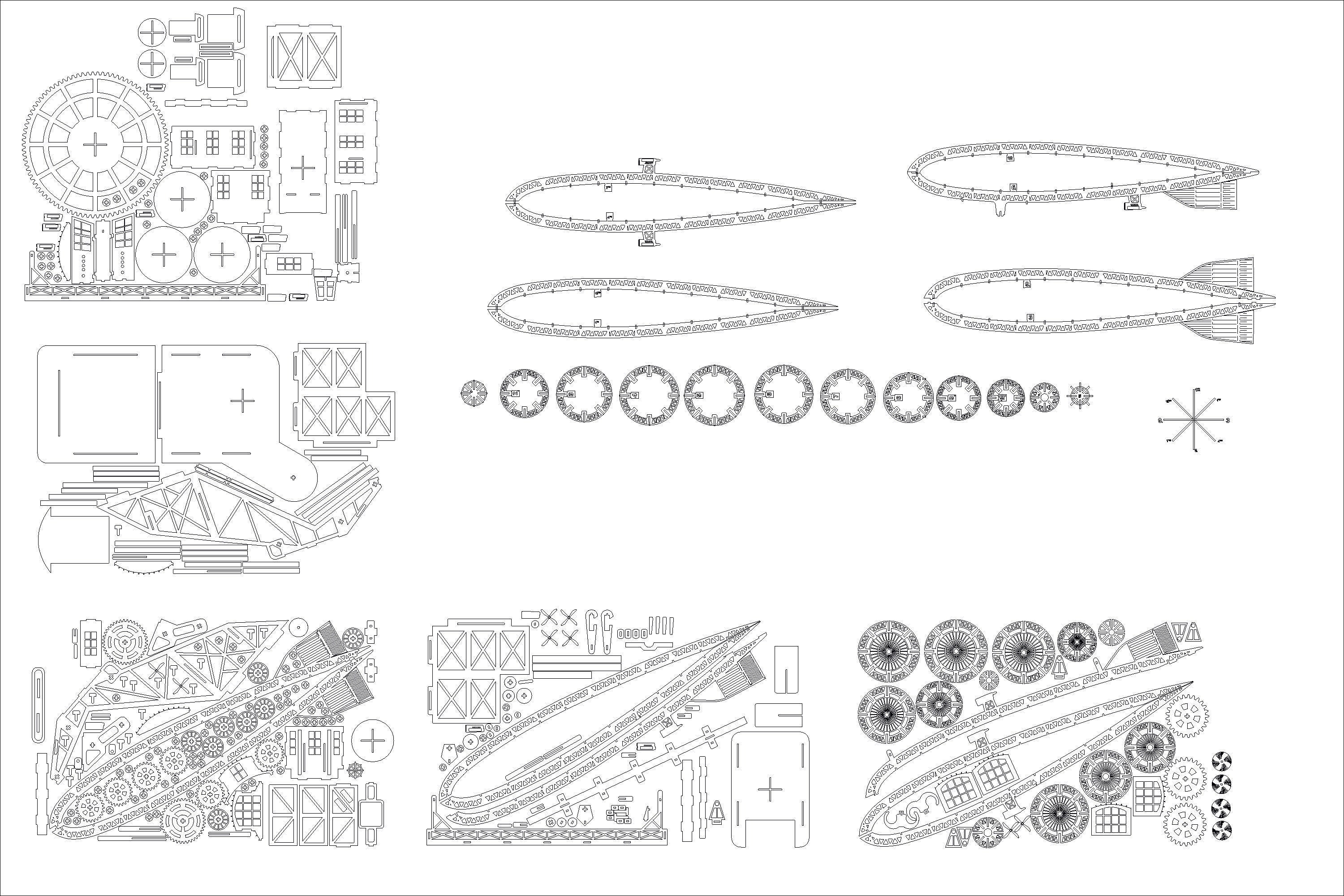 Zeppelin 3D Puzzles for Adult Drawing File for Plasma or Laser Cut ...