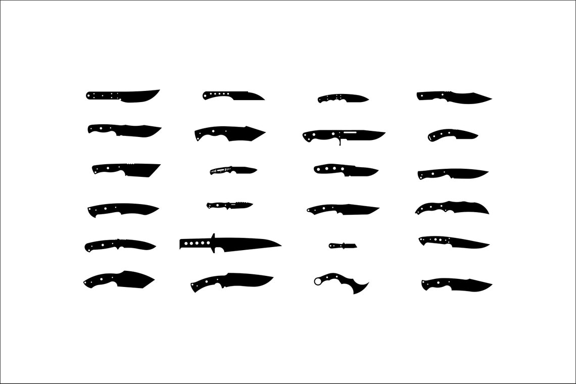 Arquivo 150 em 1. Arquivo de desenho de blanks de faca de lâmina para ...