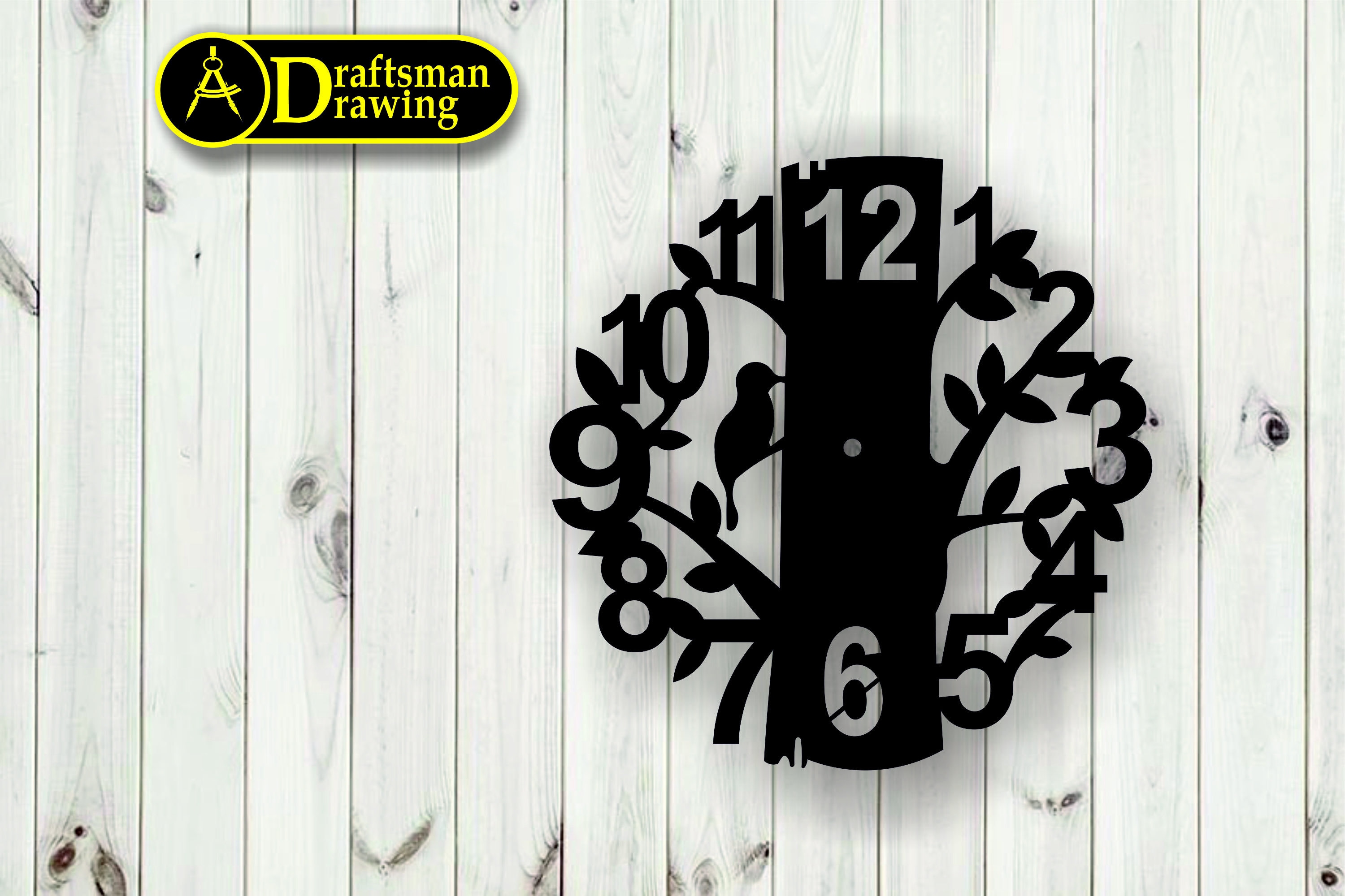 Tree Wall Clock Vector Drawing File for Laser Cutting Plasma - Etsy