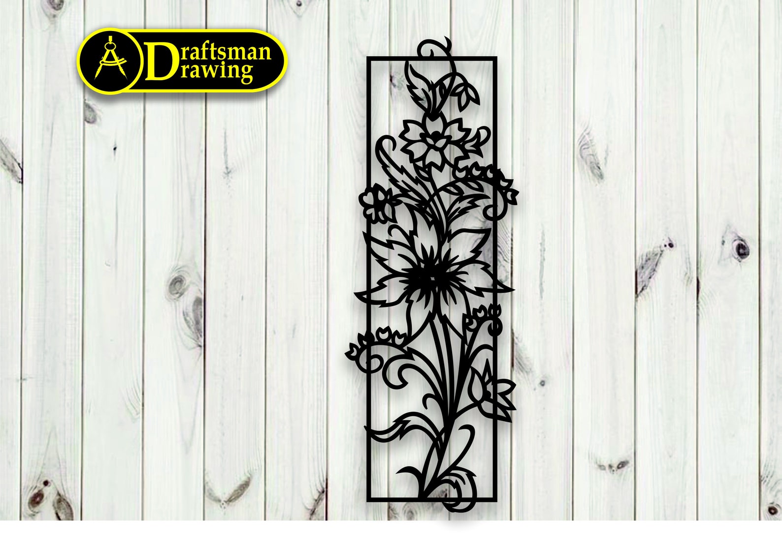 Flower Wall Art Decorvector Drawing File for Laser Cutting , Plasma ...