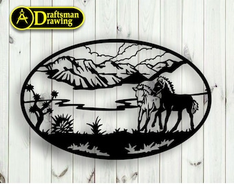 Cowboy Wall Art Decor Vector Drawing File for Laser Cutting - Etsy