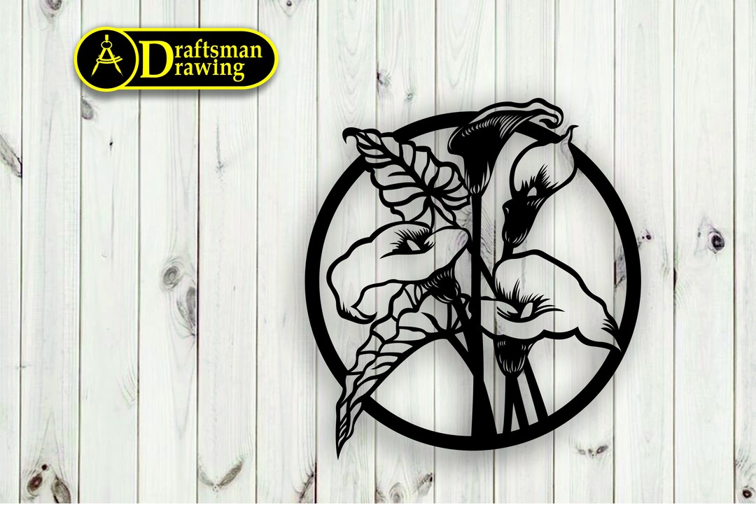 Lily Wall Art Decor Vector File for Laser Cutting , Plasma Cutting ...