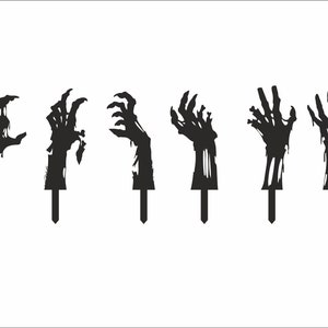 Zombie Hands Garden Stakes for Halloween, Clean Drawing File for CNC ...