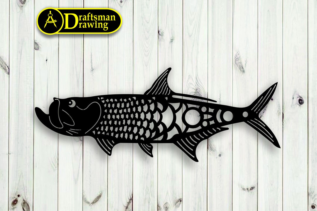 Fish Wall Art Decor Vector Drawing File for Laser Cutting , Plasma ...