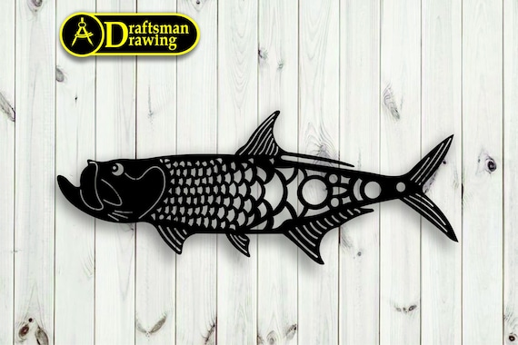 Fish Wall Art Decor Vector Drawing File for Laser Cutting - Etsy