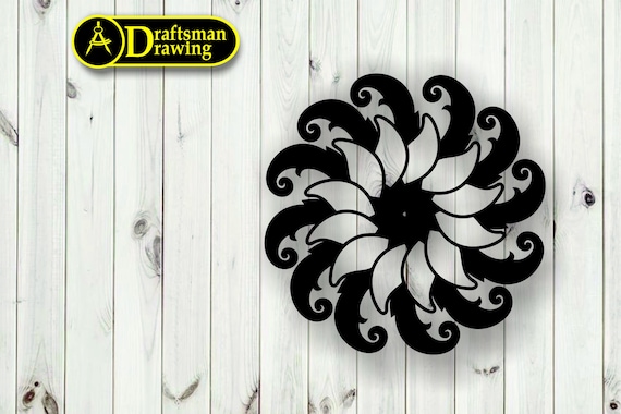 Flower Wall Clock Vector Drawing File for Laser Cutting - Etsy