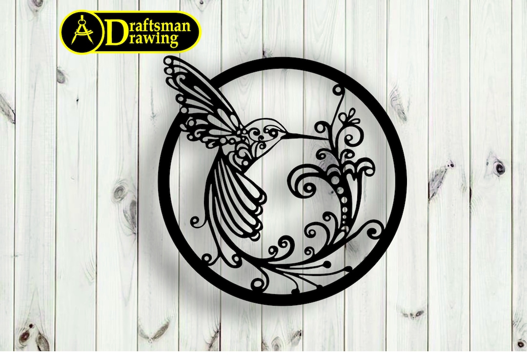 Hummingbird Flower Wall Art Decor Vector File for Laser Cutting ...