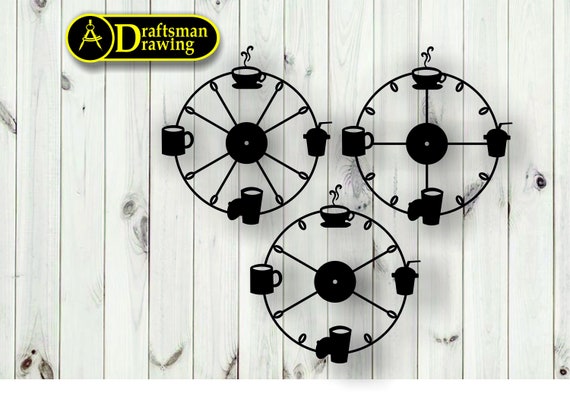 Coffee Wall Clock Vector Drawing File for Laser Cutting - Etsy
