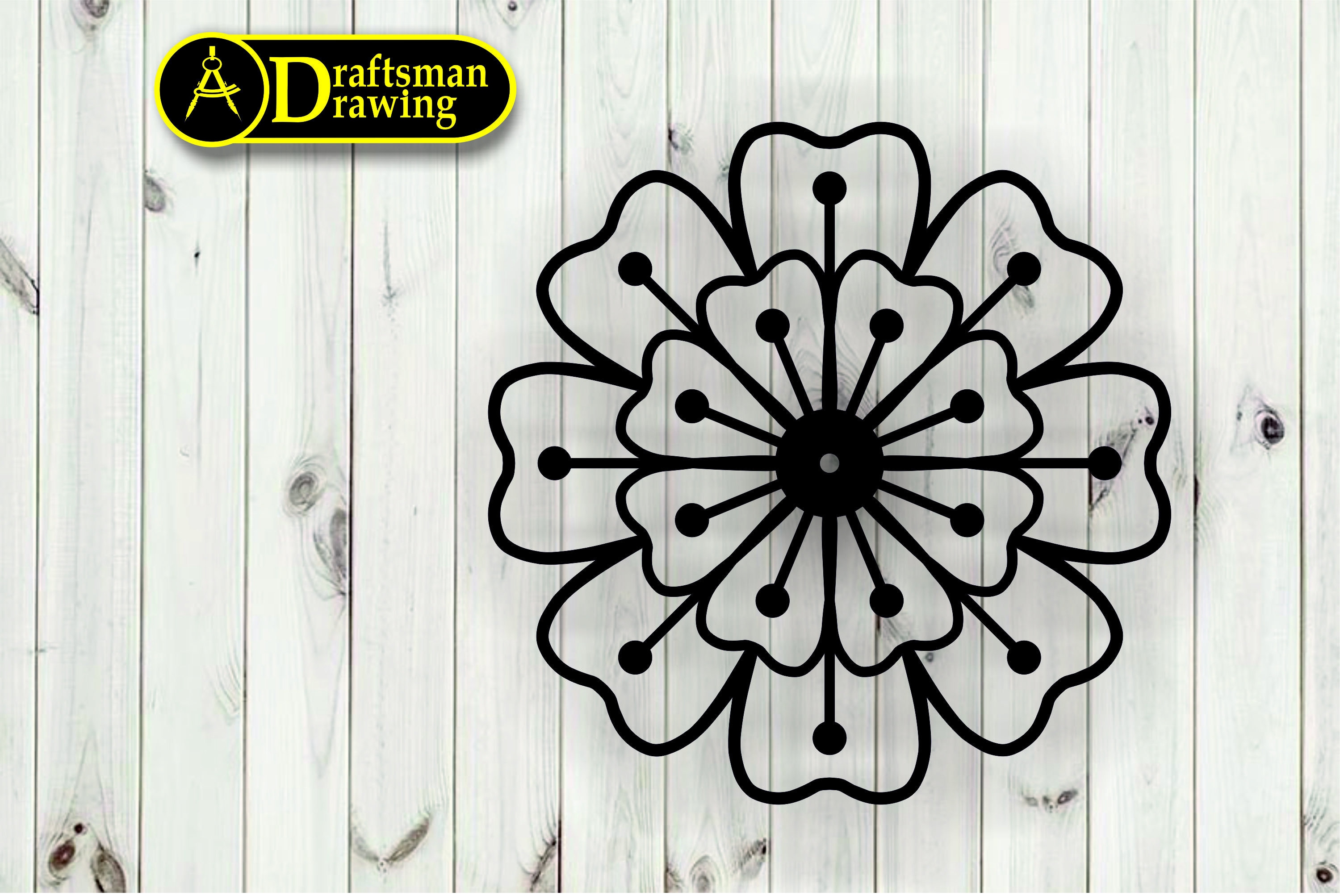 Flower Wall Clock Vector Drawing File for Laser Cutting - Etsy