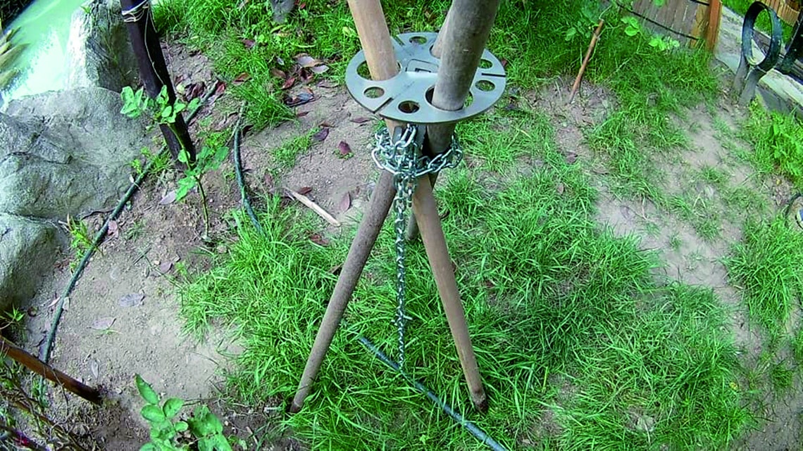 Functional Portable Fire Top Tripod Stand Apparatus Drawing for Camping ...