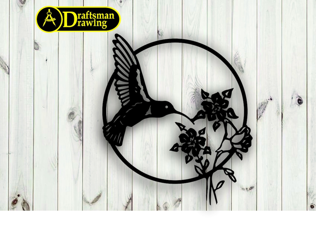 Hummingbird Flower Wall Art Decor Vector File for Laser Cutting ...