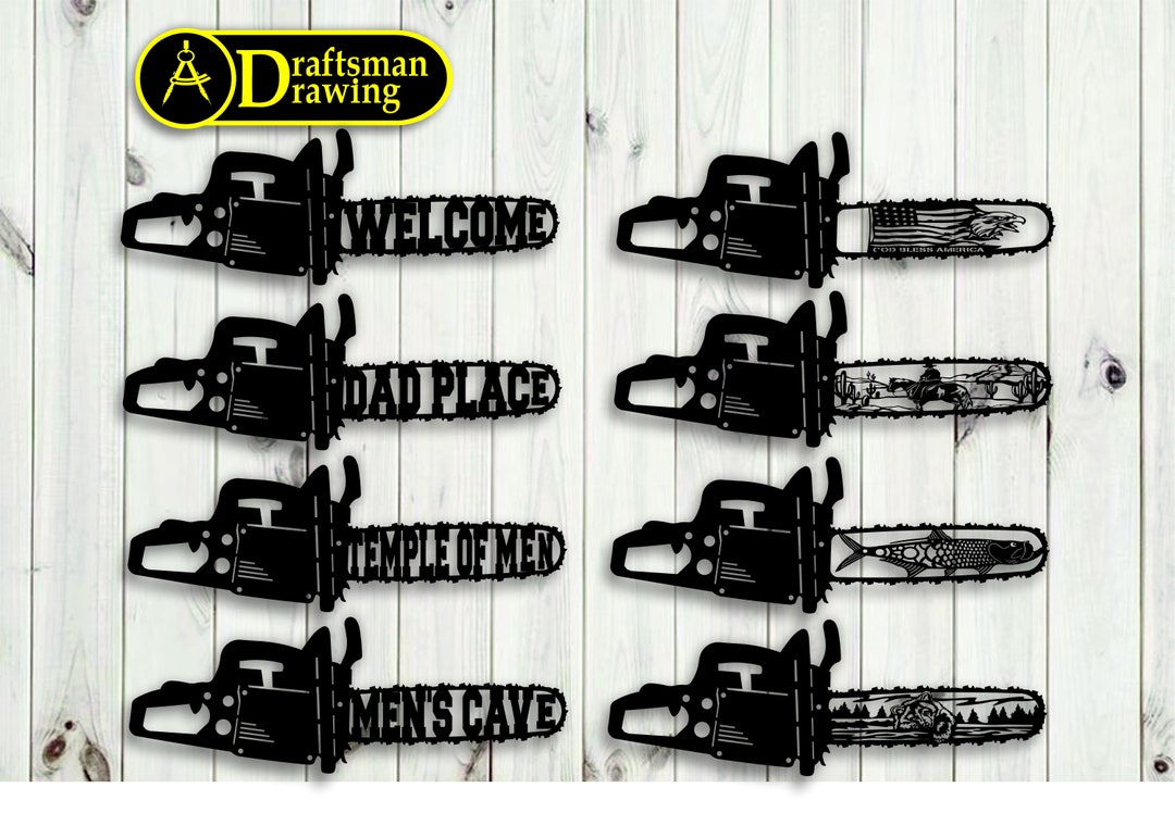 Chainsaw Wall and Door Art Concept Dxf and Svg Files for Cnc Laser ...