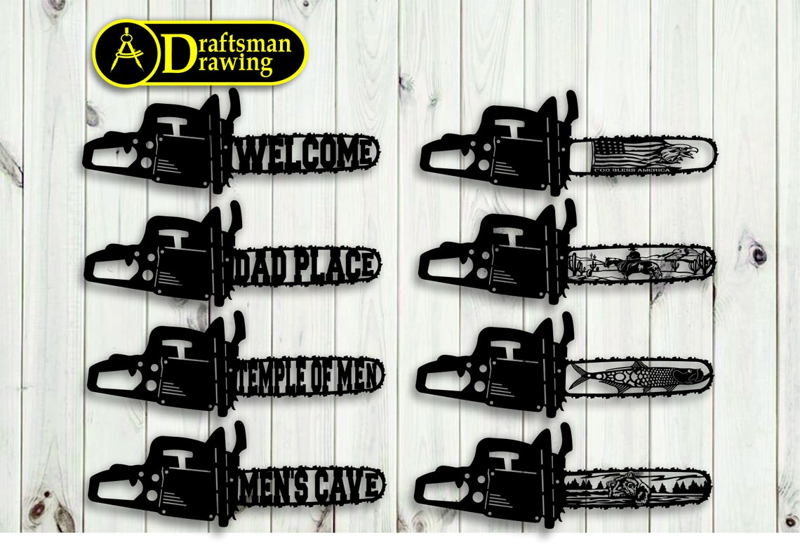 Chainsaw Wall and Door Art Concept Dxf and Svg Files for Cnc Laser ...