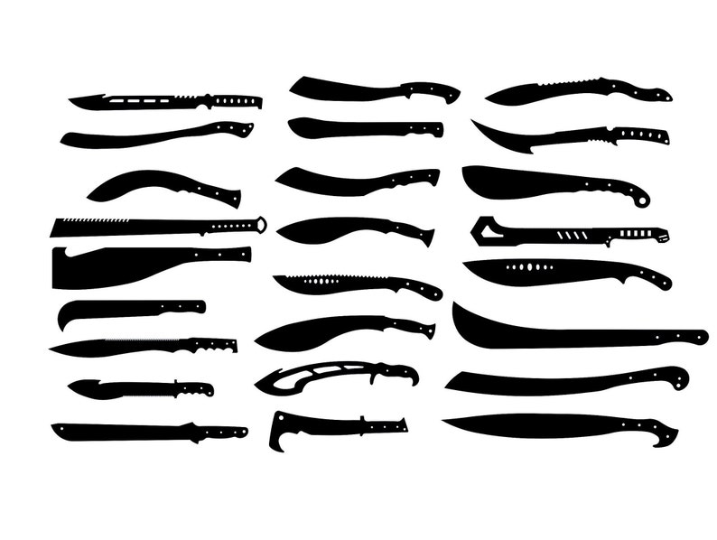 25 in 1 File. Blade Machete Blanks Drawing File for Laser Cutting ...