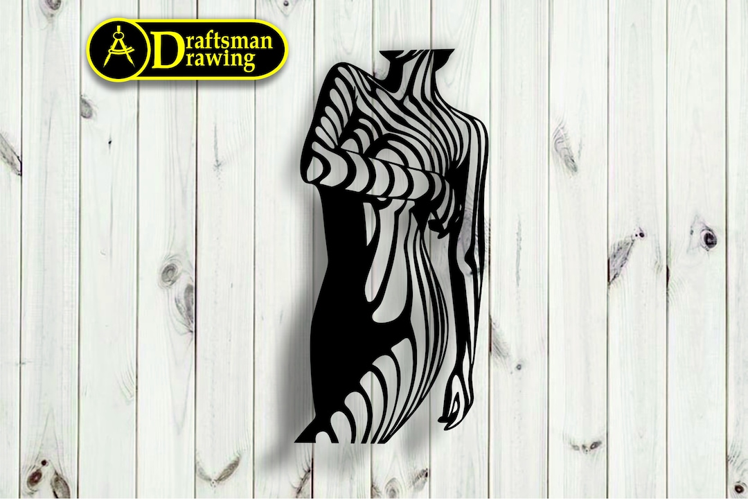 Woman Body Wall Art Decor Vector Drawing File for Laser Cutting ...