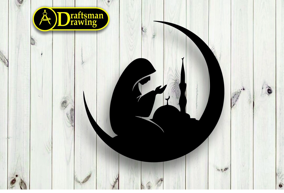 Praying Wall Art Decor Vector Drawing File for Laser Cutting , Plasma ...