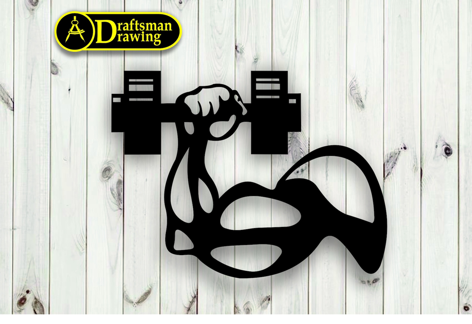 Gym Dumbbell Wall Art Decor Vector Drawing File for Laser Cutting ...