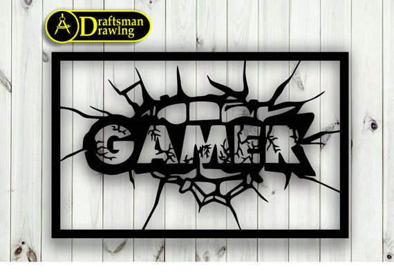 Gamer Wall Art Decor Vector Drawing File for Laser Cutting - Etsy