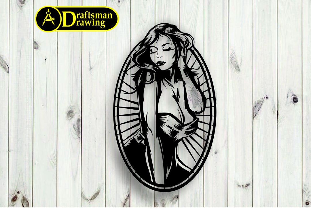 Sexy Woman Wall Art Decorvector File for Laser Cutting , Plasma Cutting ( Dxf , Dwg , Ai , Cdr ...