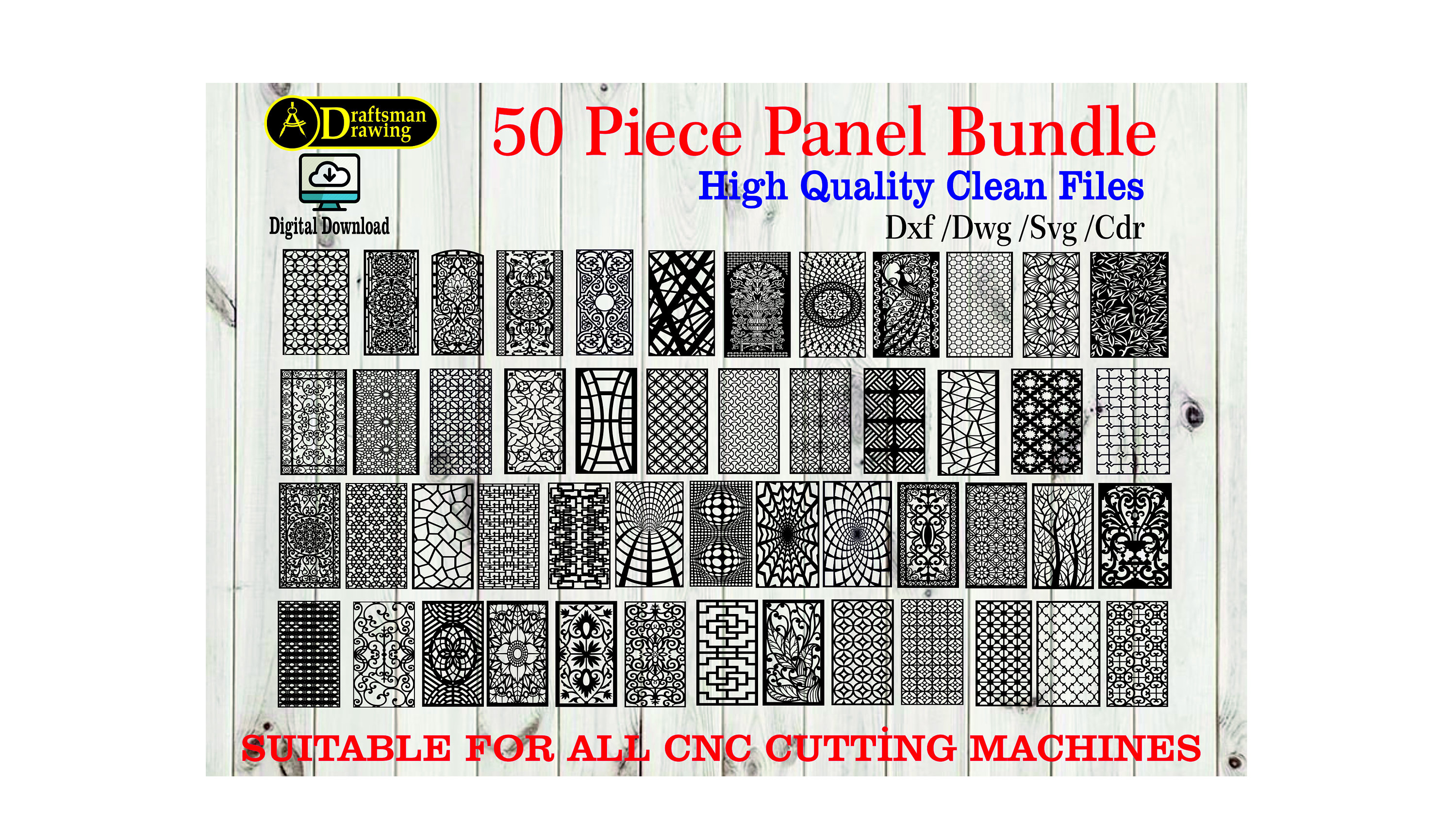 Pattern Panel Collection 1 Drawing File for CNC Laser - Etsy