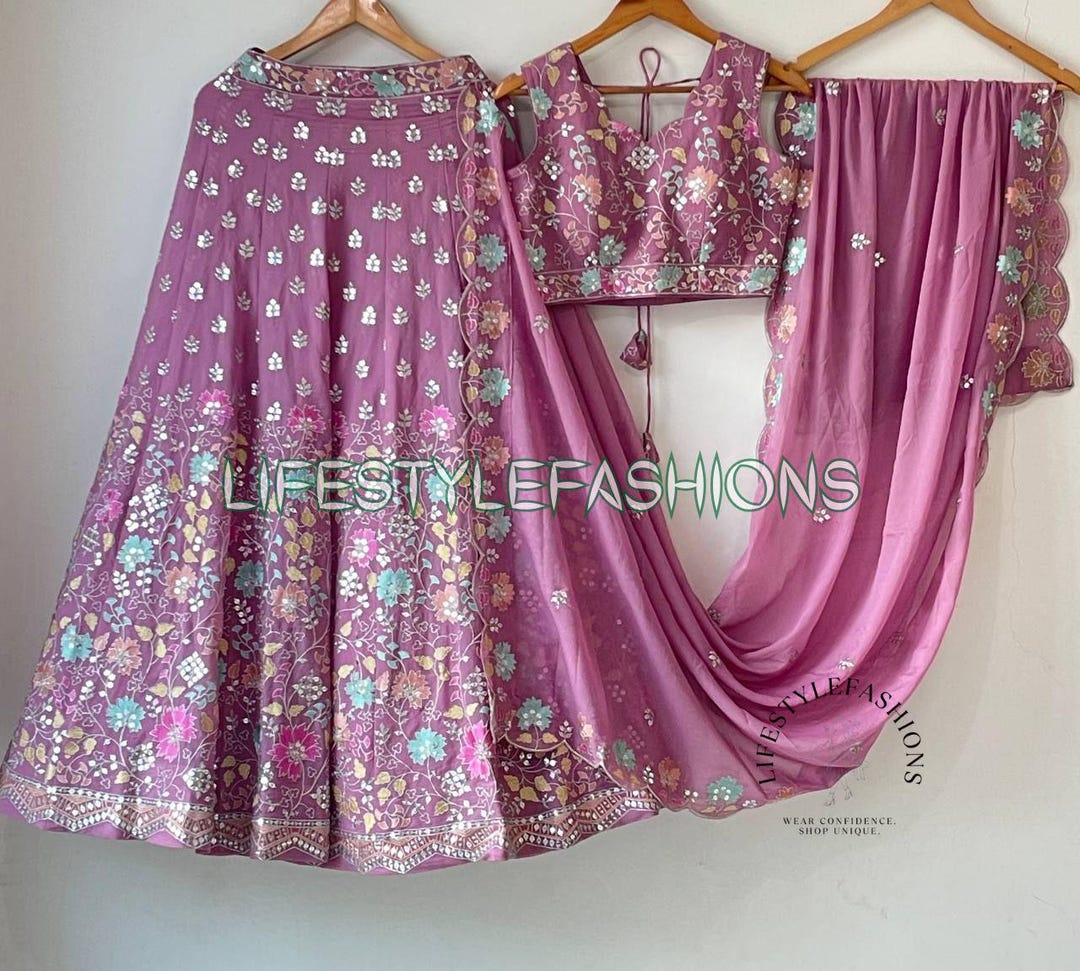 Lehenga Choli for Women Wedding Guest Pink Lengha Choli Ready to Wear ...