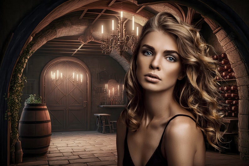 Wine Cellar Portrait Backgrounds: Winery Photography Overlays (digital ...