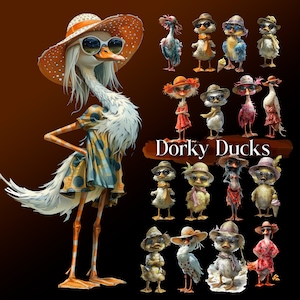 Dorky Ducks Clipart and Backgrounds for Multiple Creative Uses Designs ...