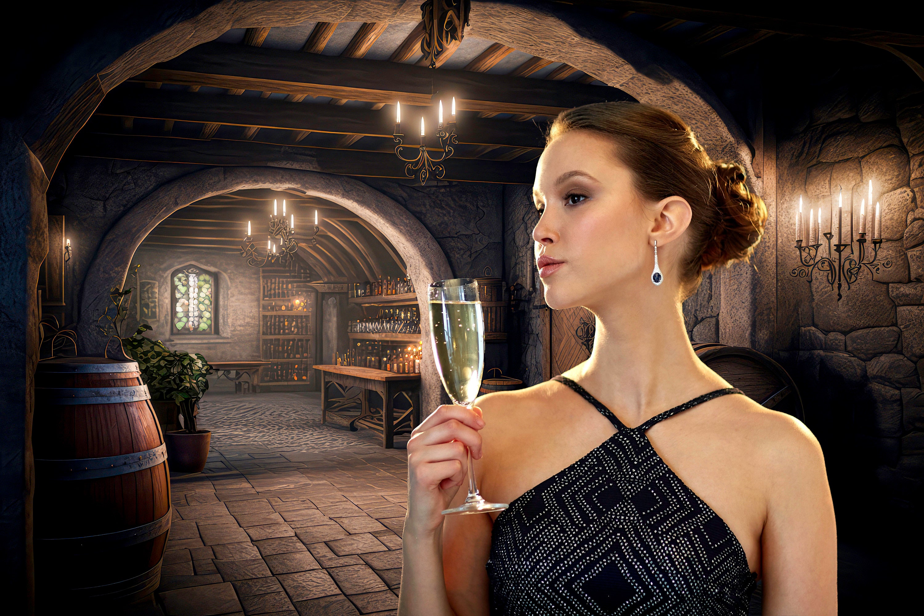 Wine Cellar Portrait Backgrounds: Winery Photography Overlays (digital ...