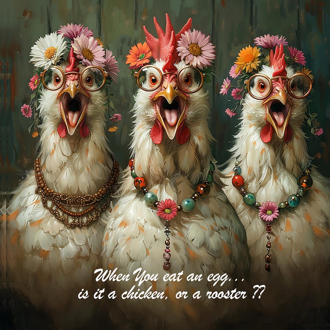 Funny Chicken Clipart Bundle – Quirky Farm Animal Illustrations for POD ...