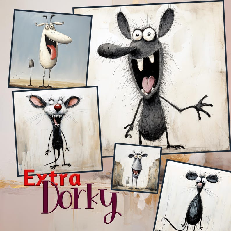 Funny Animal Clipart Illustrations: Whimsical Critters for POD (digital ...