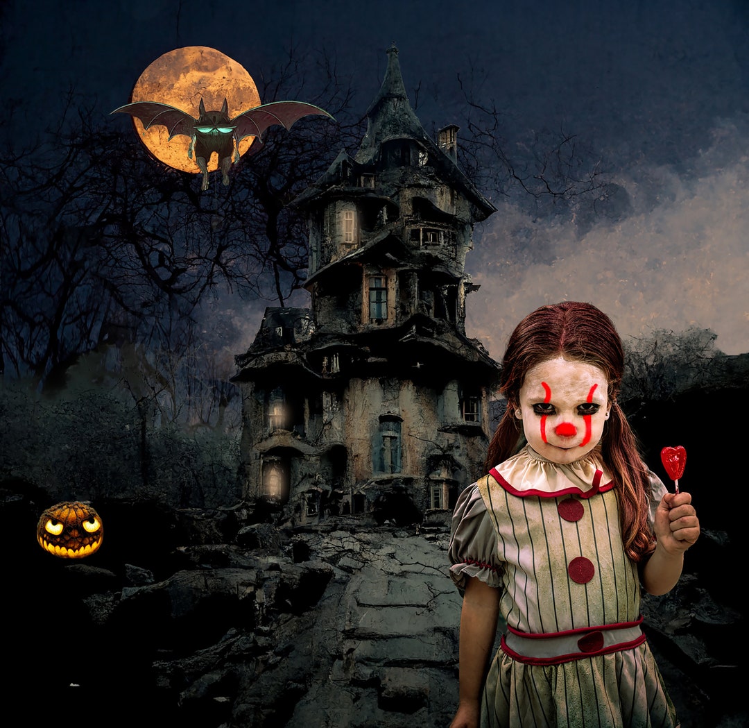 Haunted House Digital Background. Abstract Digital Art Background ...