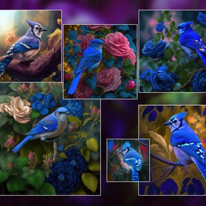 Beautiful Digital Backgrounds Overlays of Colorful Birds Fine Art ...
