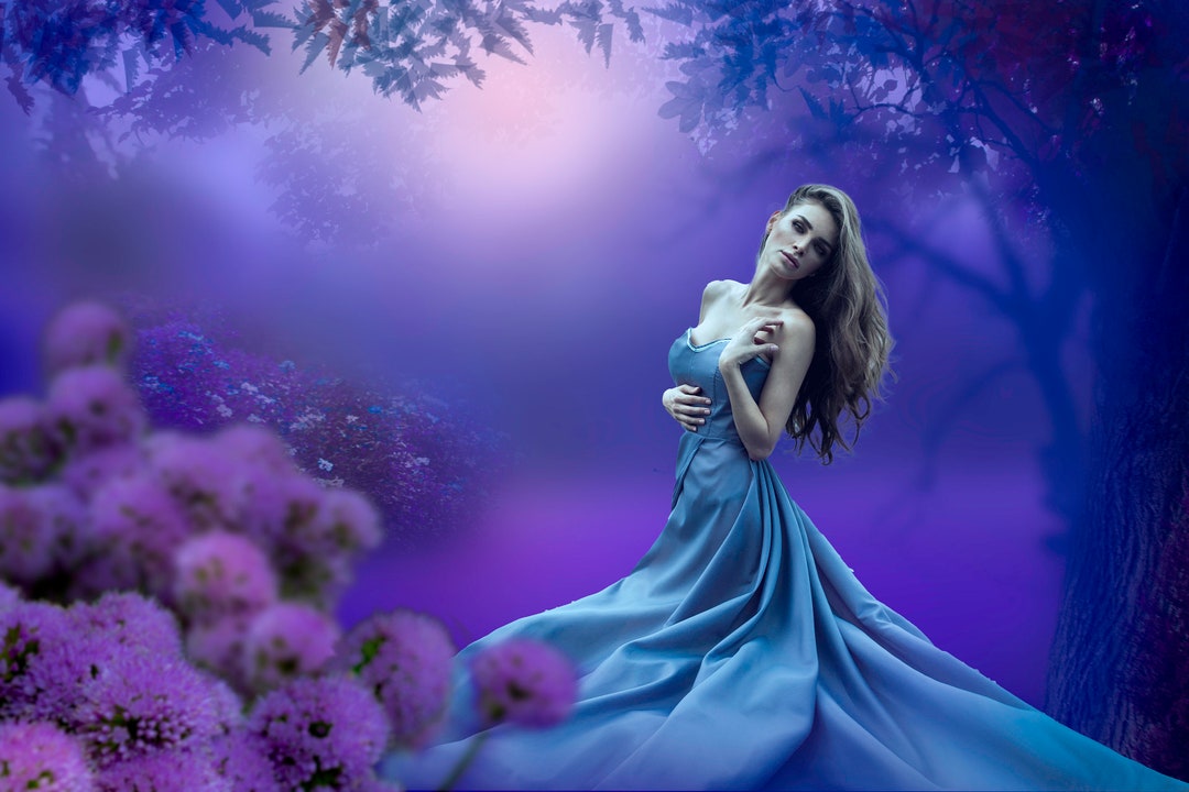 Digital Portrait Background Composite Creation Flowery Background for ...