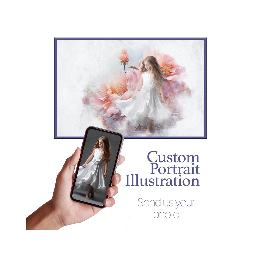 Custom Portrait Illustrations Digital Download Personalized Portrait ...