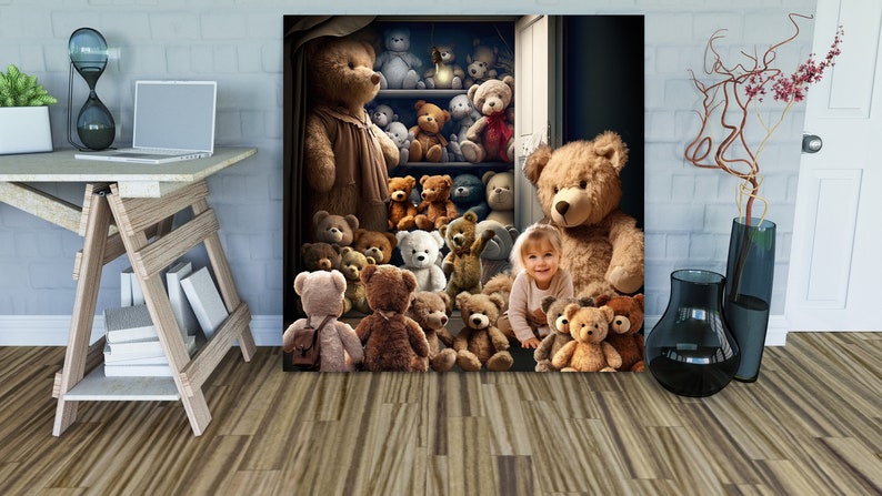 Teddy Bears Closet Digital Background, Toddler Photography (digital ...