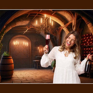 Wine Cellar and Winery Portrait Background Digital Photography ...