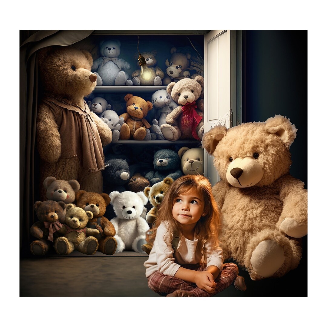 Teddy Bears Closet Fun Digital Background for Photographer Toddlers ...