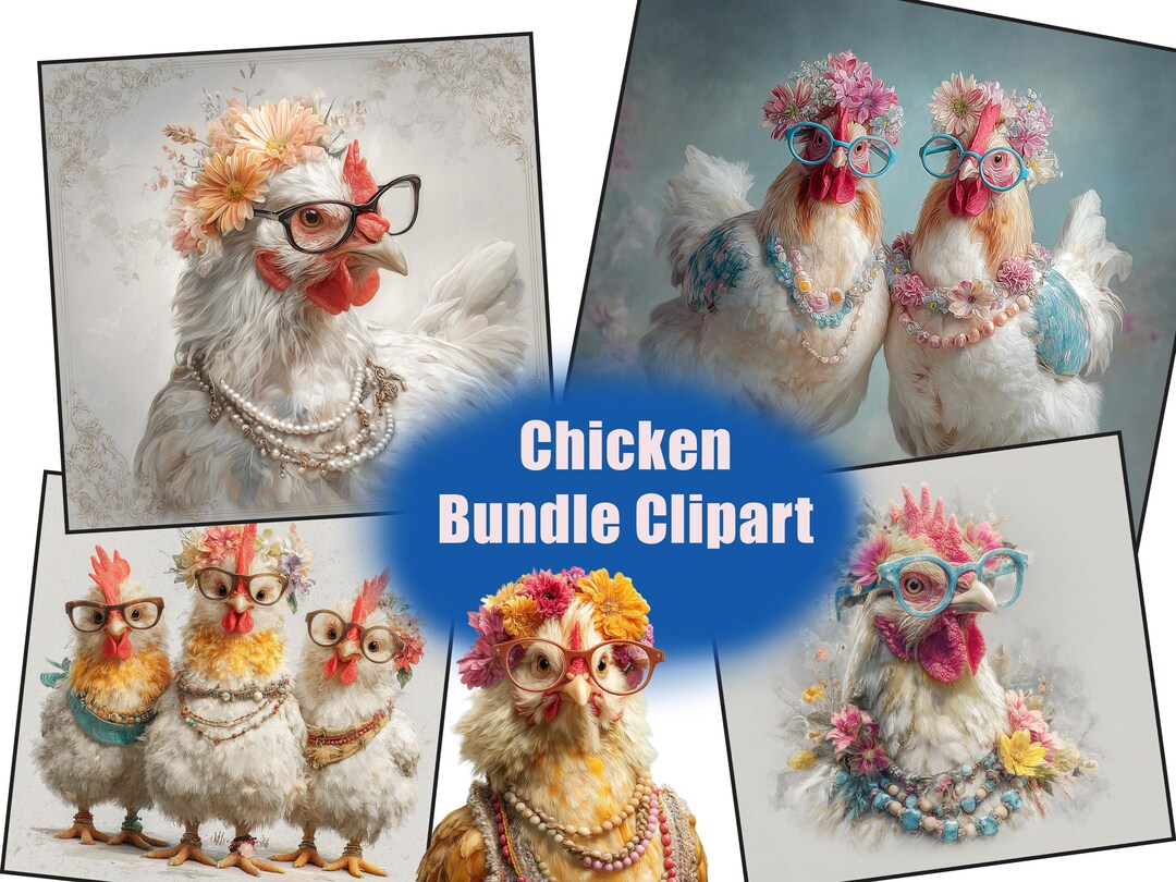 Funny Chicken Clipart Bundle – Farm Animal PNG, Craft Designs (digital ...