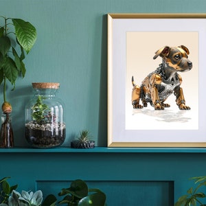 Cyborg Puppy Nursery Art, Robot Dog Print (digital Download) - Etsy