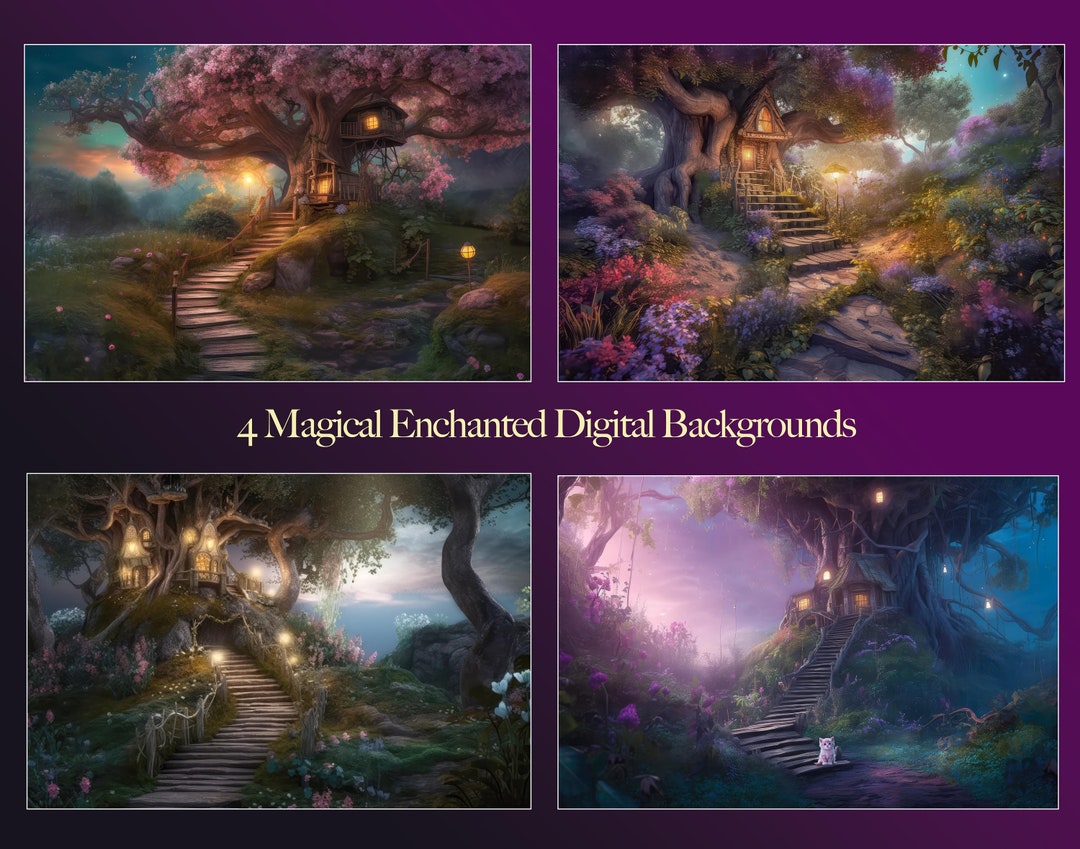 Digital Portrait Backgrounds Enchanted Forest Composites Backdrop ...