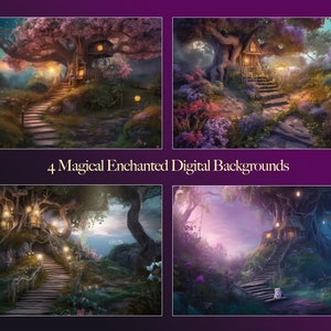 Digital Portrait Backgrounds Enchanted Forest Composites Backdrop ...