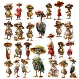 Dorky Ducks Clipart and Backgrounds for Multiple Creative Uses Designs ...