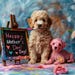 Puppy Celebration Clipart Bundle - Cute Dogs Painting Signs - Happy Day ...