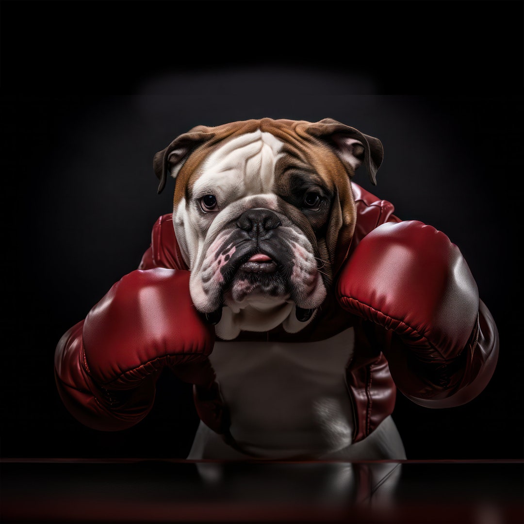 Custom Pet Portrait | Dog in Boxing Gloves Illustration (digital ...