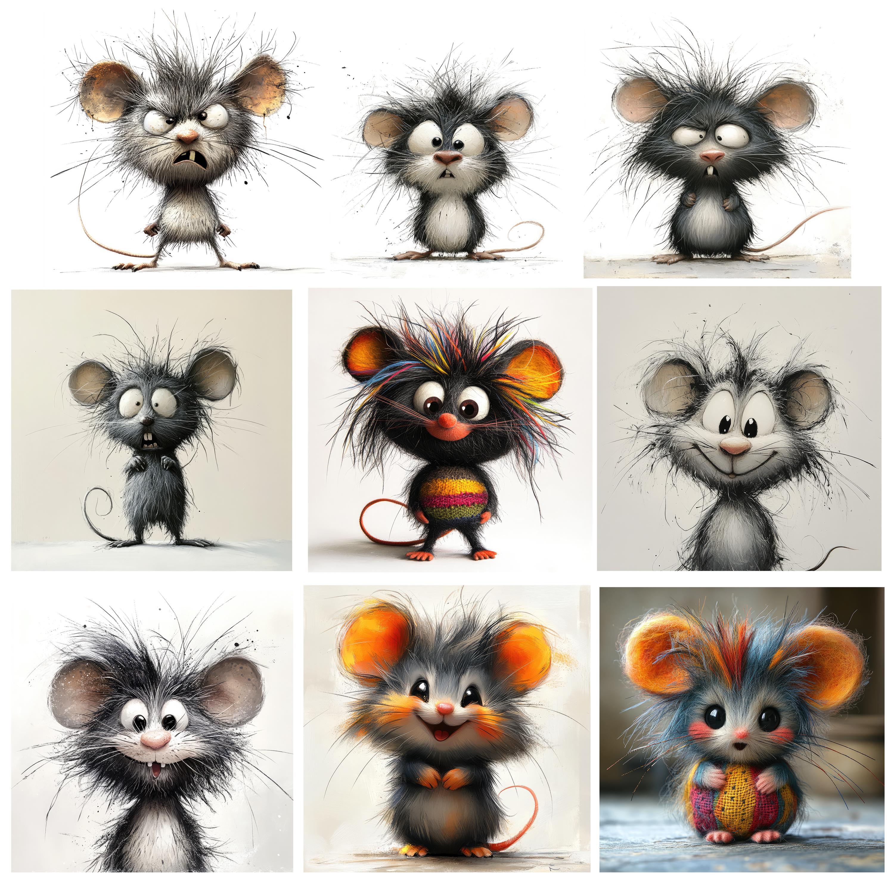 Frazzled Mouse Clipart Funny Mice Images Print on Demand Popular Style ...